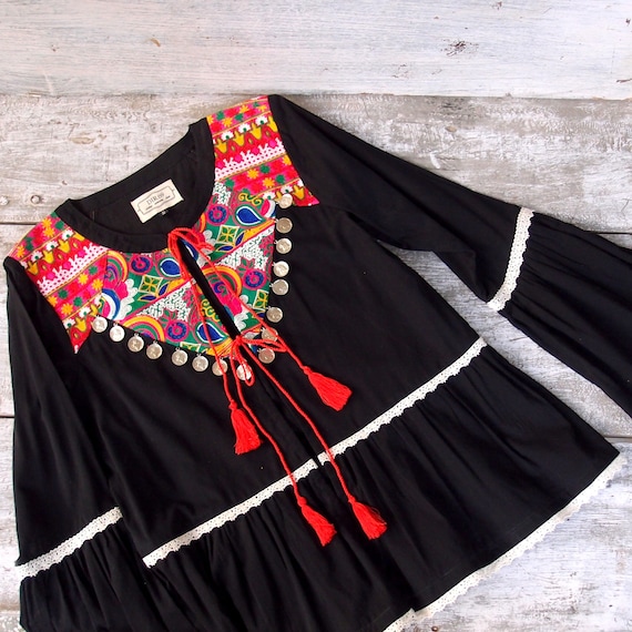 Ropa boho ropa hippie blusa hippie desgaste del centro | Etsy