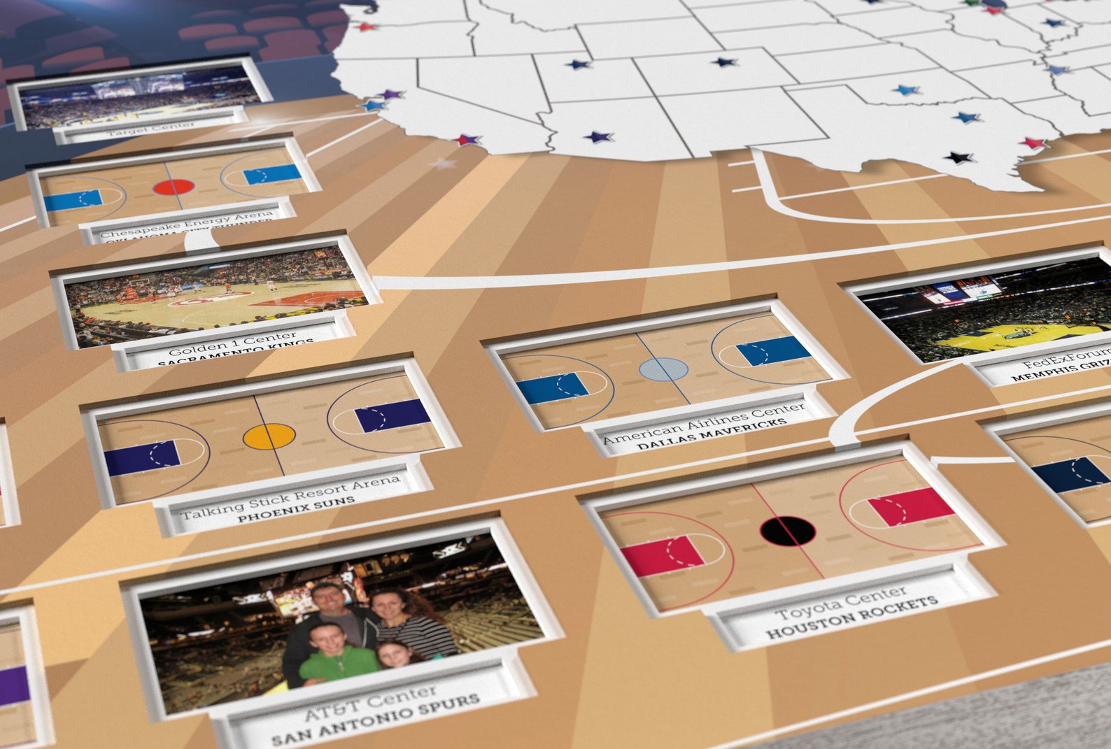 Basketball Arena Photo Map - Includes Free Personalization! - Etsy