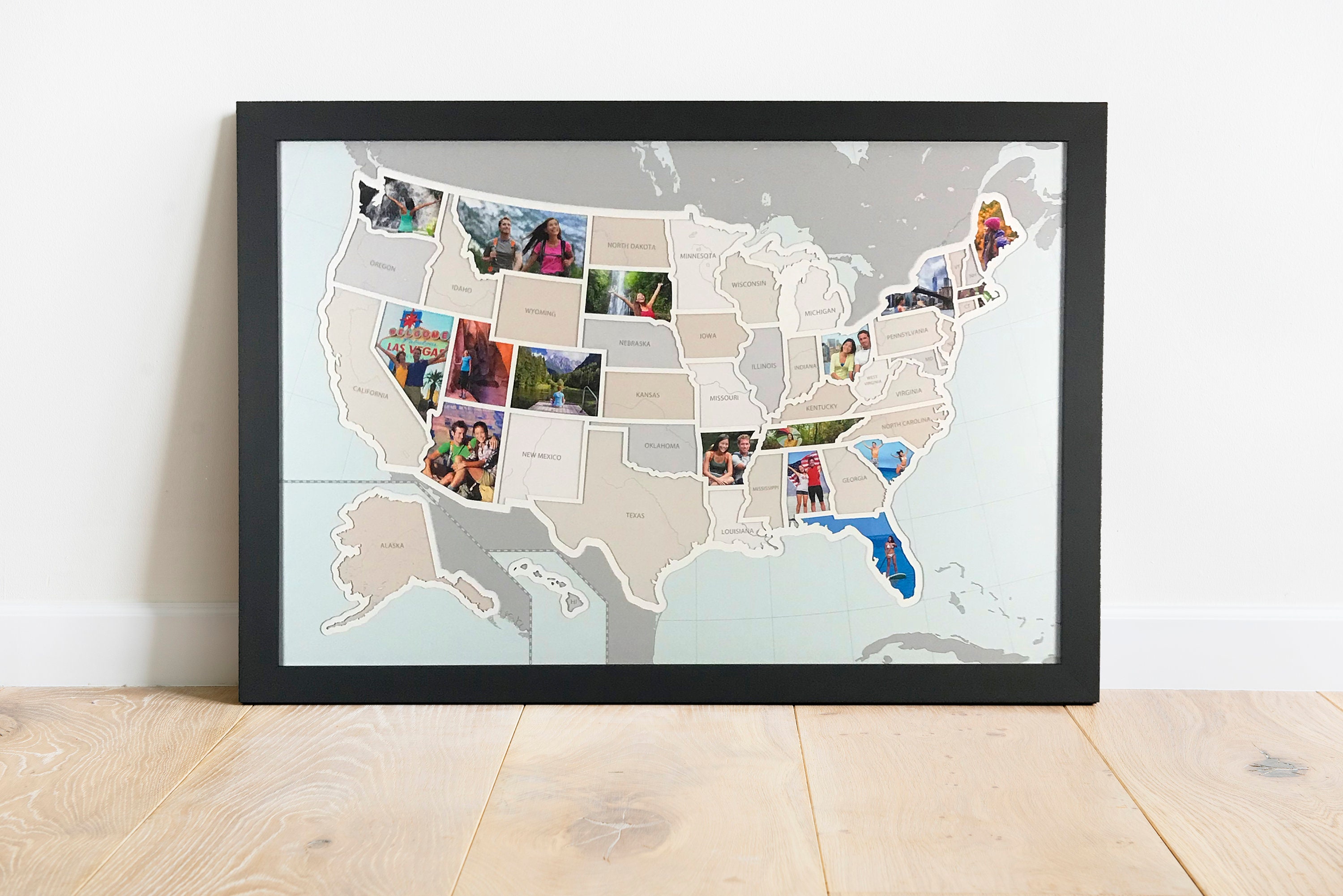 50 States Photo Map A Unique USA Travel Collage - Etsy.de
