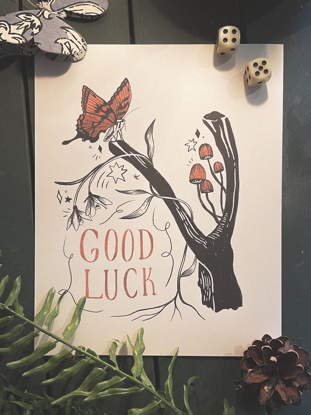 Good Luck Art Print, Cozy Wall Art, Aesthetic Art Print, 8x10 - Etsy