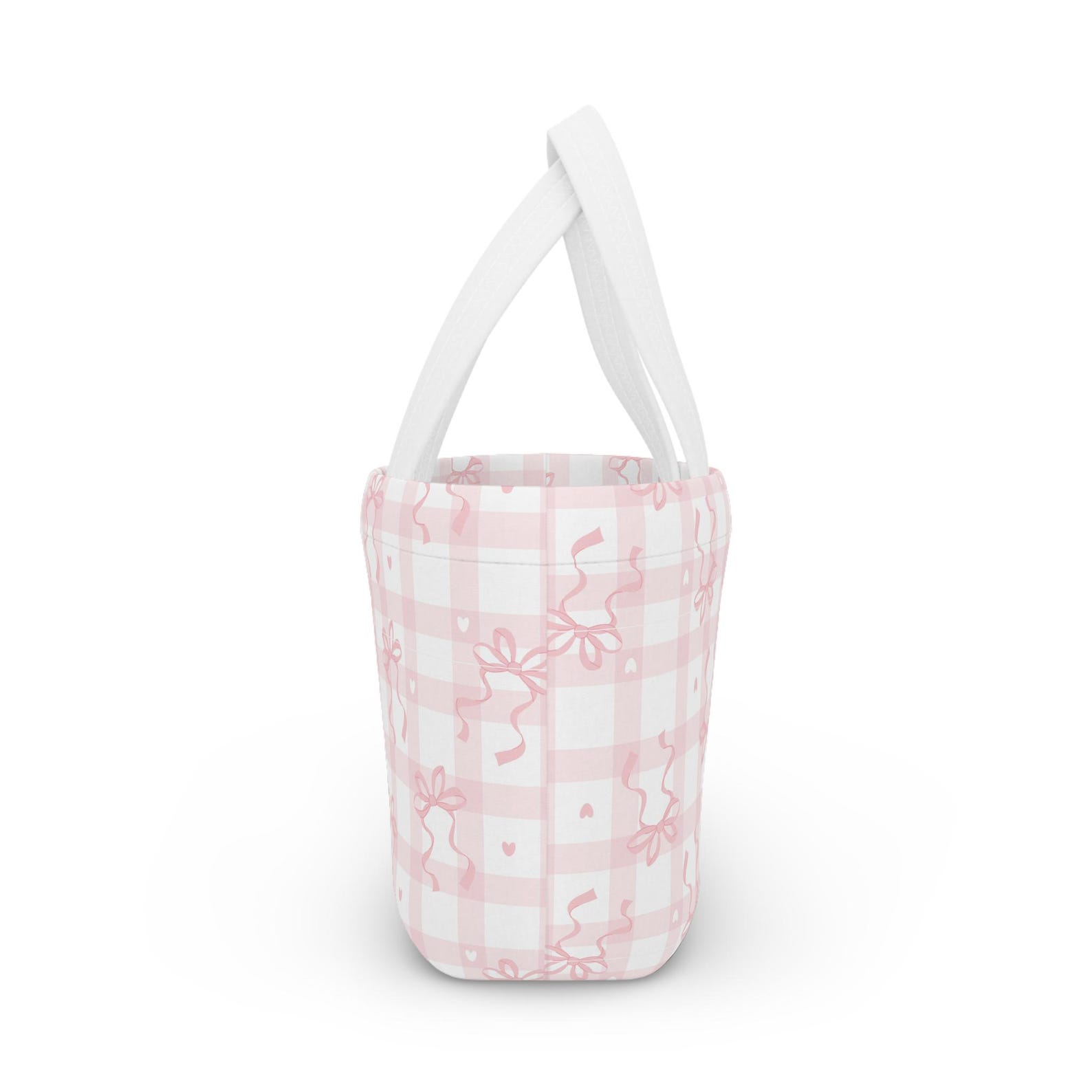 Coquette Bow Lunch Bag, Aesthetic Lunchbox, Pink and White Lunch Tote ...