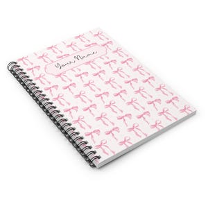 Personalized Coquette Pink Notebook With Bows Custom Cute Aesthetic ...