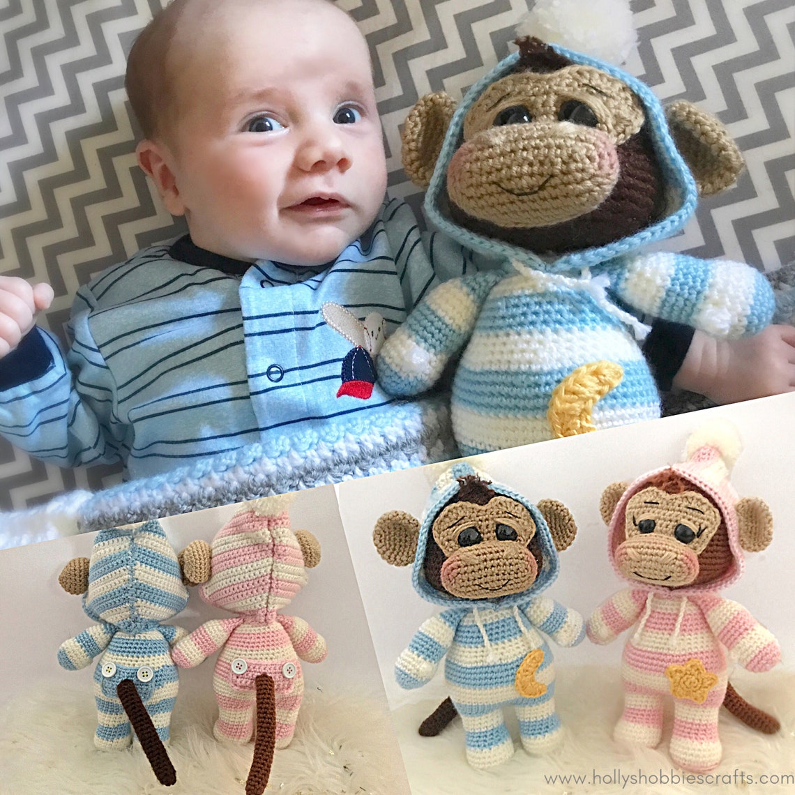 PJ Pals: Max & Macy Monkey - Etsy