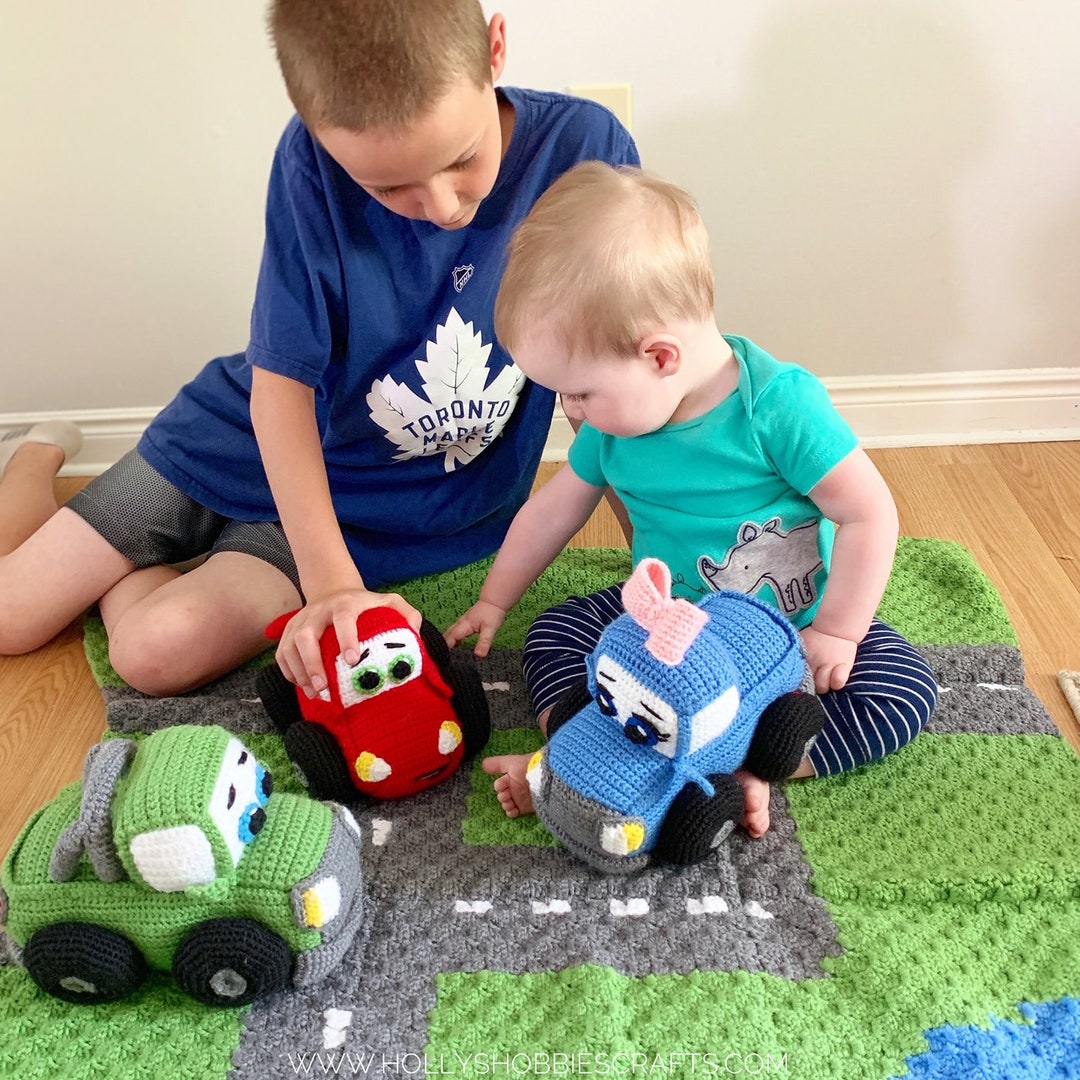 CROCHET PATTERN: Car & Truck Playmat Backpack / C2C Pattern / Rug ...