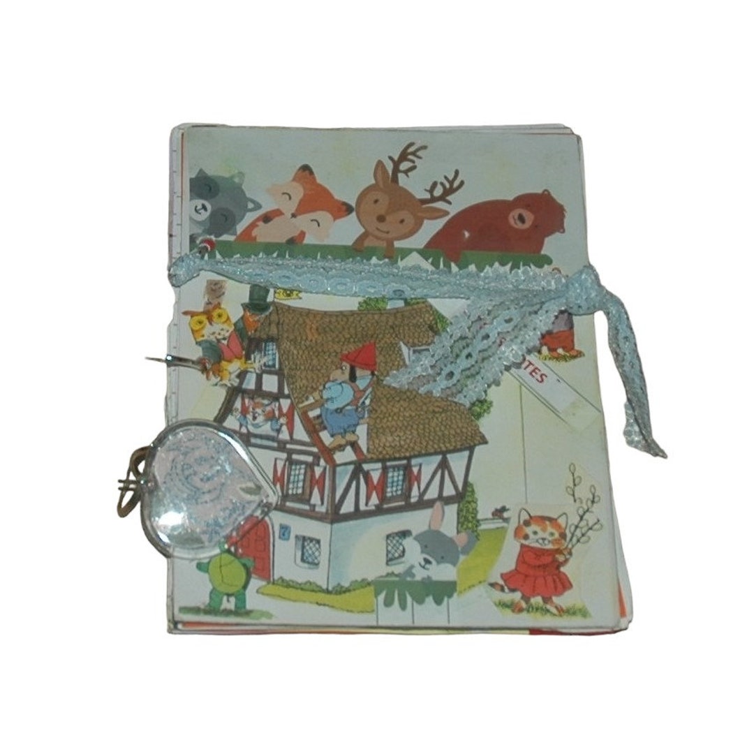 A5 Hardcover Cooks Notes Ring Bound Scrapbook Junk Journal Altered Book ...