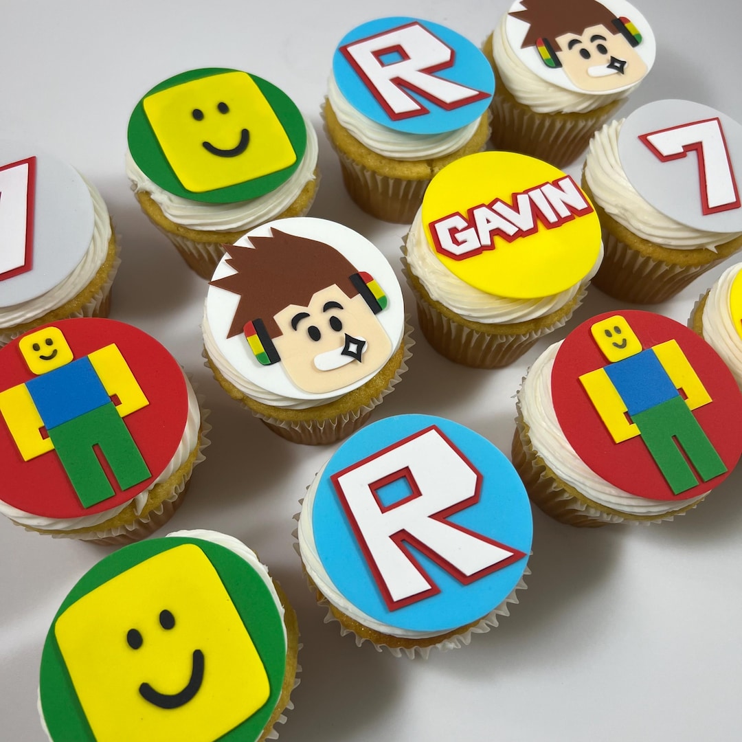 Roblox Inspired Cupcake Toppers, Roblox Party Favors, Roblox Fondant ...