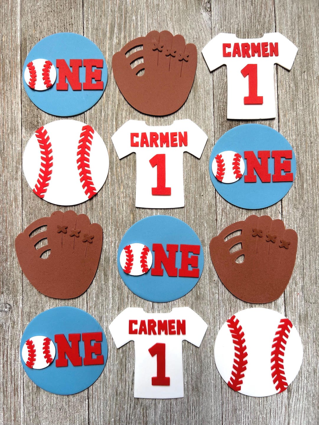 Baseball Cupcake Toppers, Rookie of the Year Cupcake Toppers, Edible ...