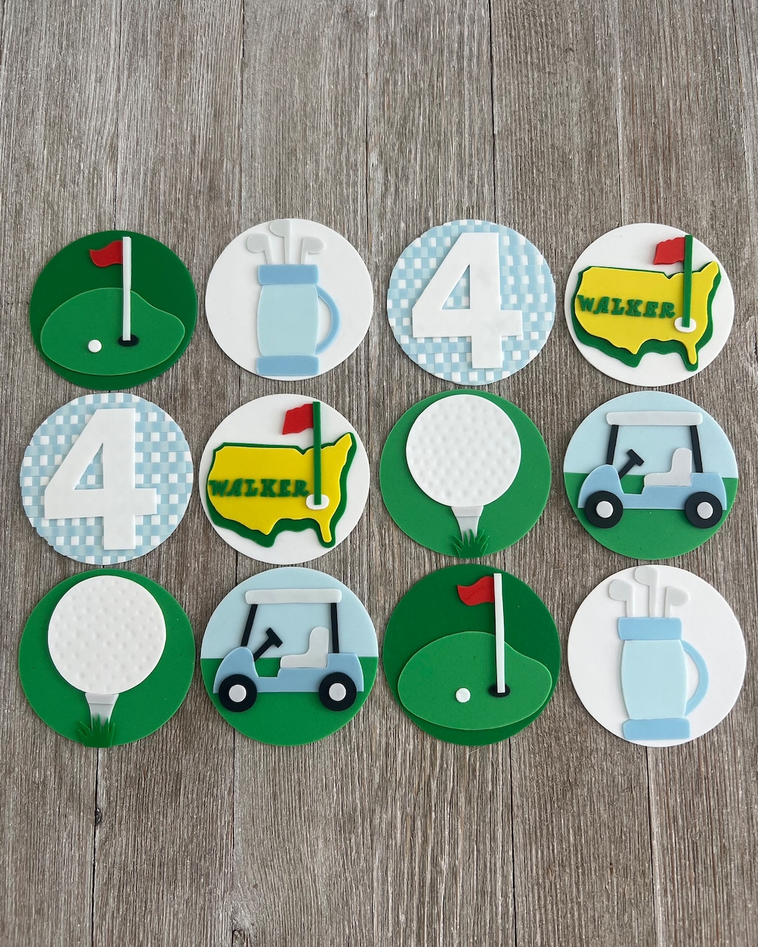 Golf Cupcake Toppers, Hole in One Cupcake Toppers, Masters Cupcake ...