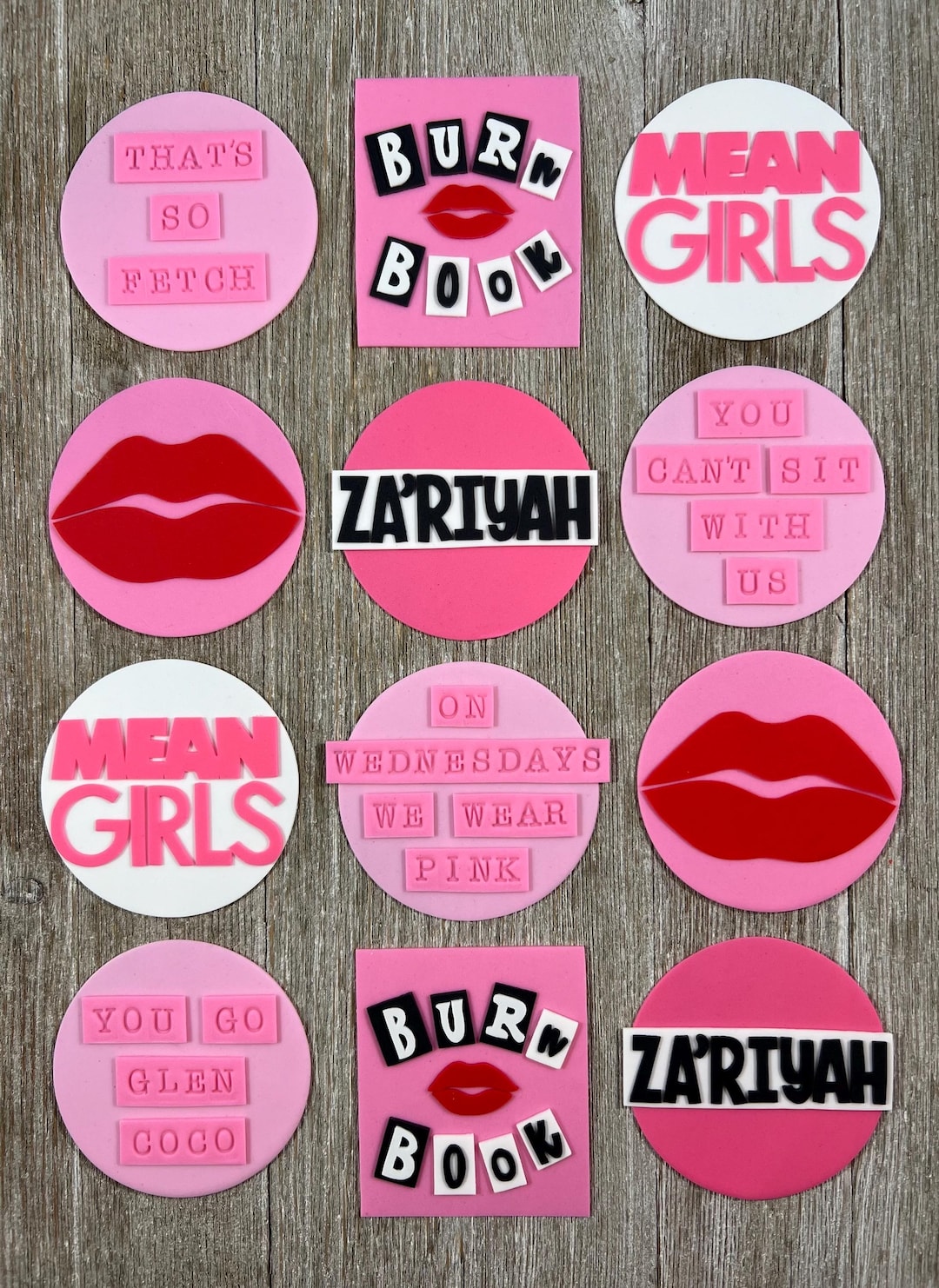 Mean Girls Cupcake Toppers, Mean Girls Fondant, Custom Cupcake Toppers ...