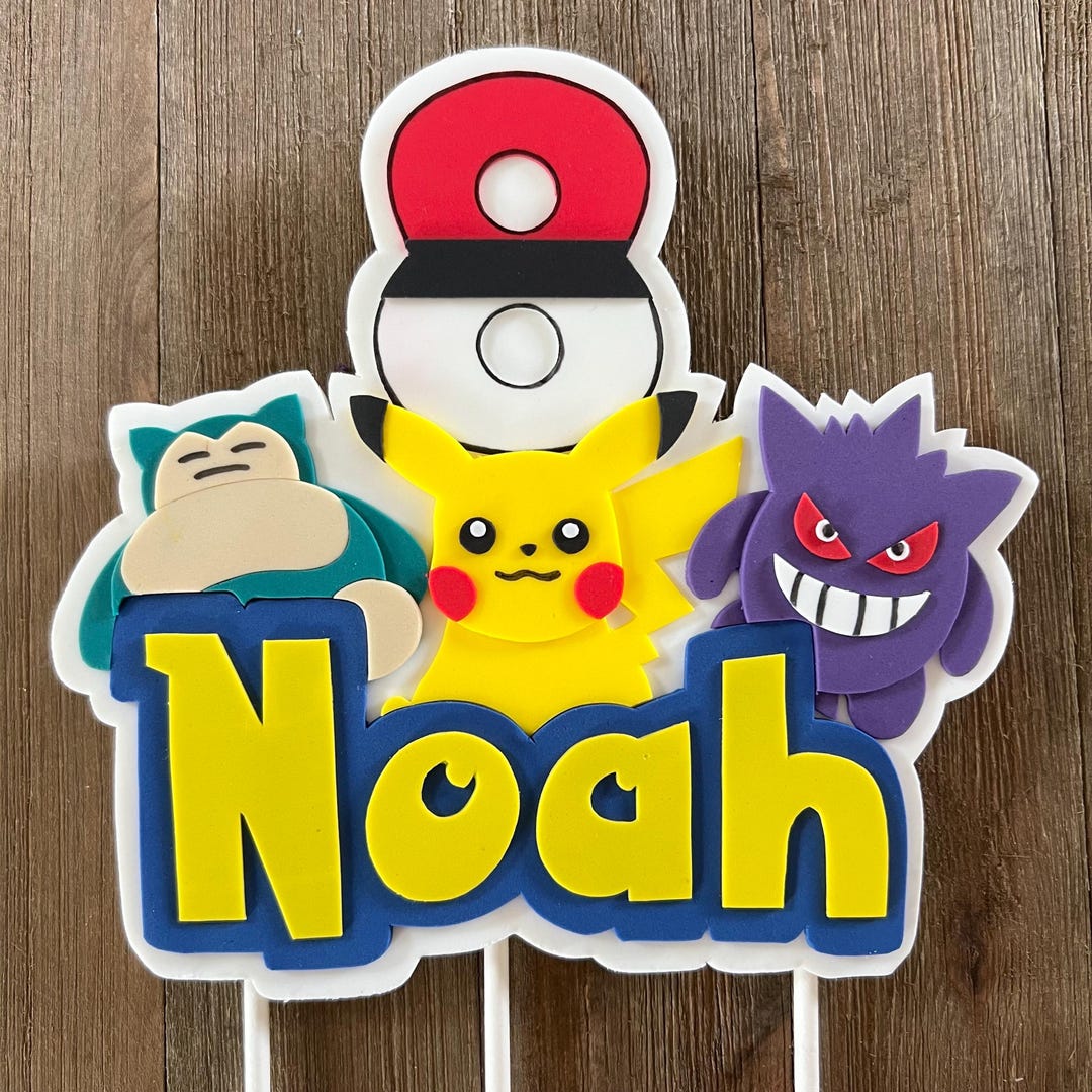 Pokemon Cake Topper, Edible Pokemon Party Decor, Pokemon Fondant ...