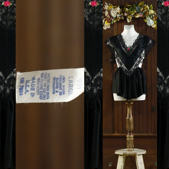 Sheer black floral lace open top body nylon lingerie … - Gem