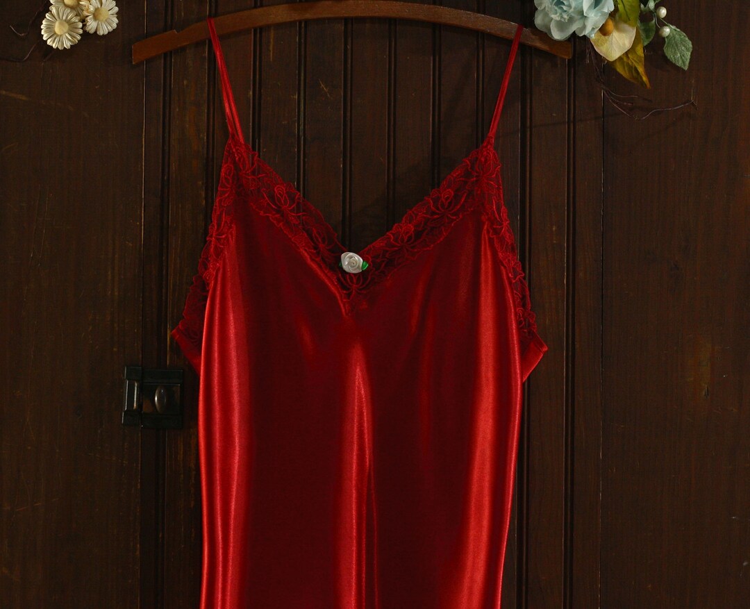 Glossy Red Shiny Satin Fishnet Lace Floral Embroidered Trim - Etsy