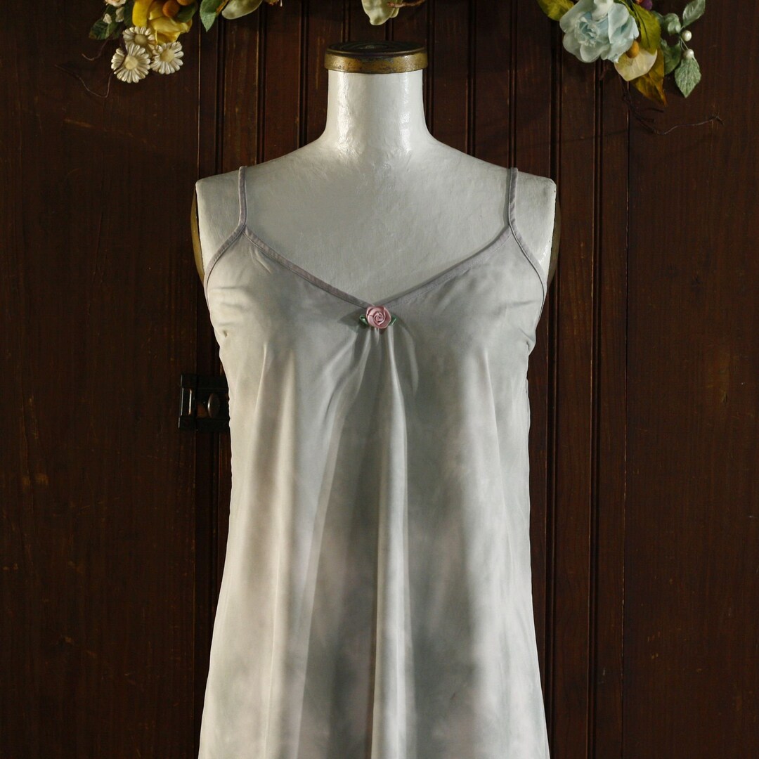Gray Toned Tent Tie Dyed Mini Slip Dress Nightie Nightgown Negligee ...