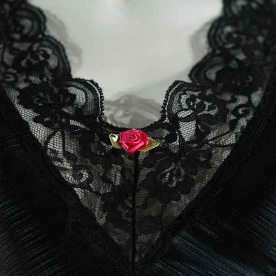 Sheer black floral lace open top body nylon lingerie … - Gem