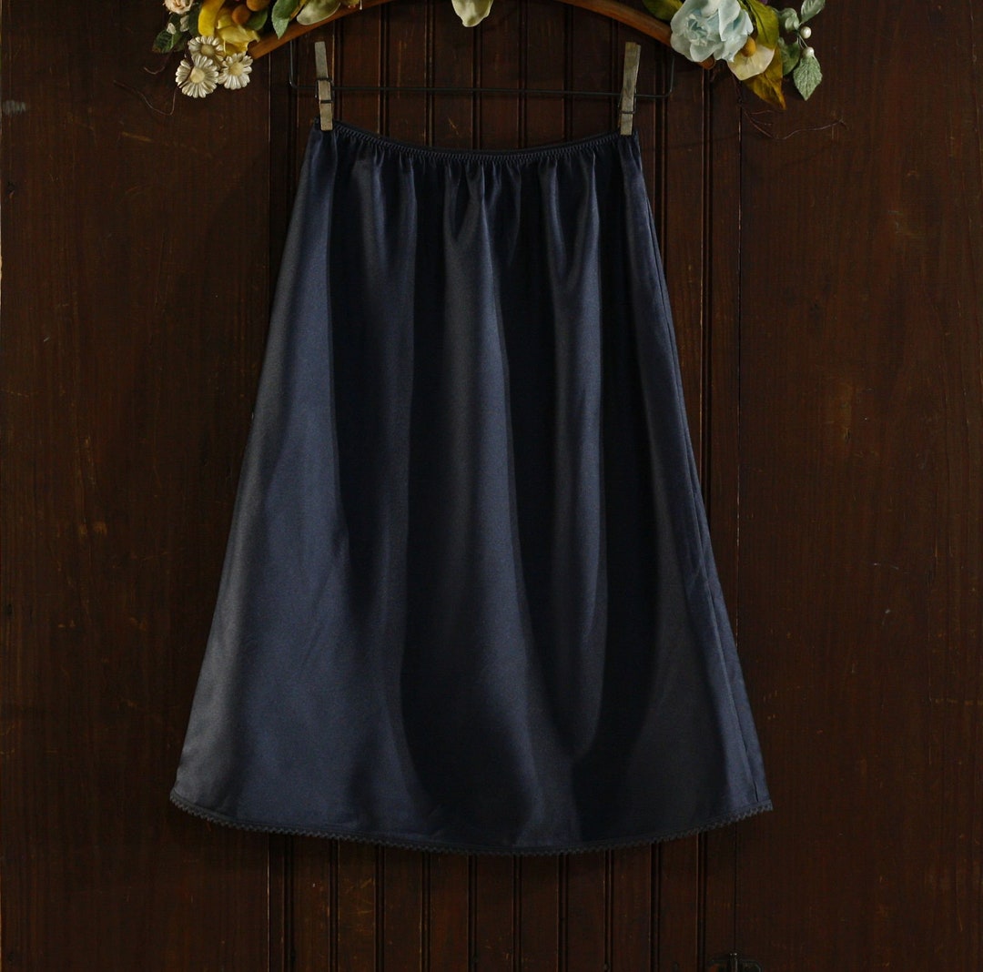 Midnight Blue Silky Nylon Half Slip Skirt Y2K // Wacoal //S Small 34 M ...