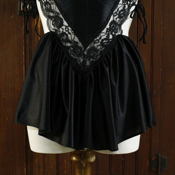 Sheer Black Floral Lace Open Top Body Nylon Lingerie … Gem