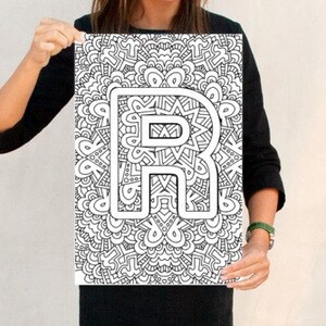 Alphabet Adult Coloring Pages - Instant Download - Letter R - Etsy