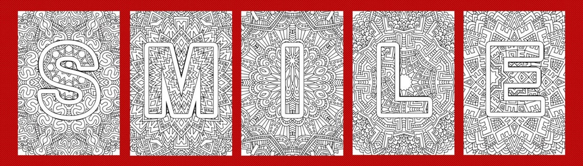 Alphabet Adult Coloring Pages Instant Download Letters A-Z - Etsy