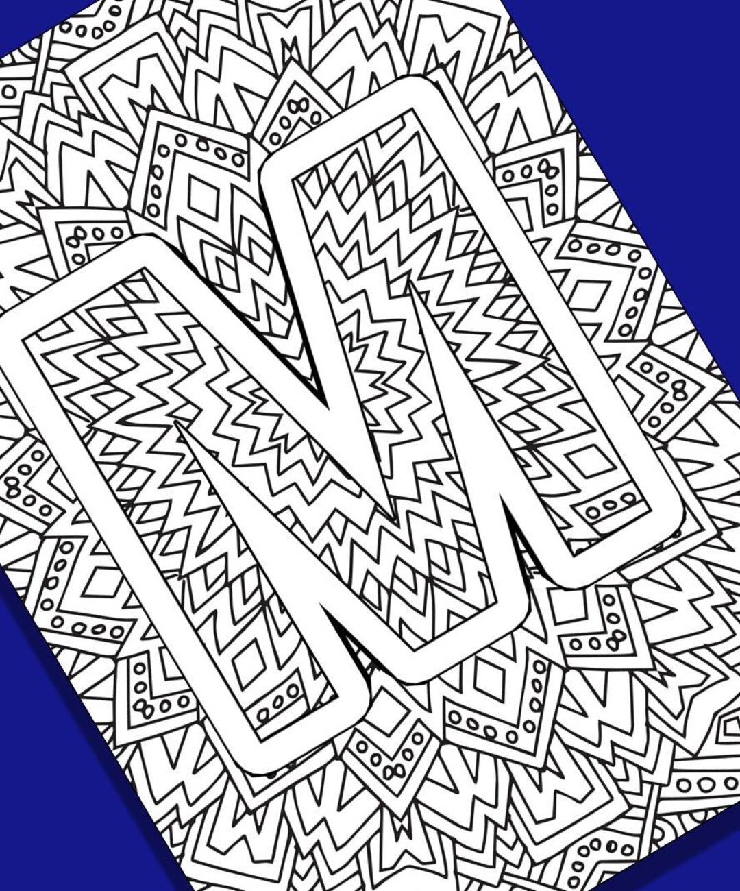 Alphabet Adult Coloring Pages - Instant Download - Letter M - Etsy
