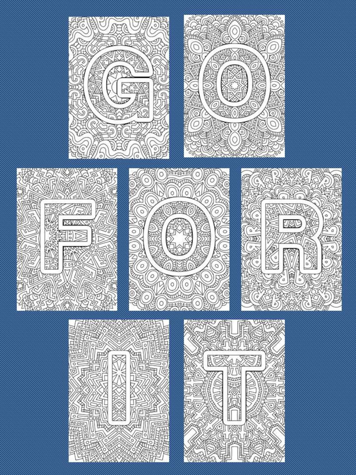 Printable Art Alphabet Adult Coloring Pages Instant Download - Etsy