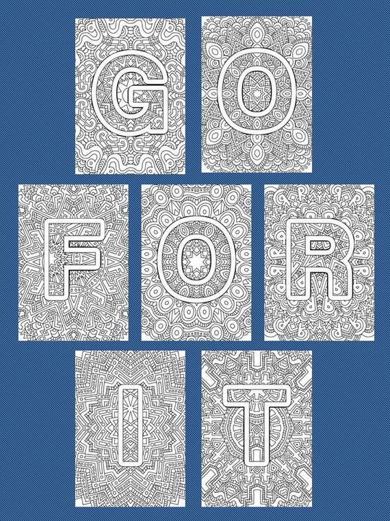 Printable Art Alphabet Adult Coloring Pages Instant Download | Etsy