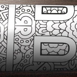 Alphabet Adult Coloring Pages Instant Download Letter B - Etsy