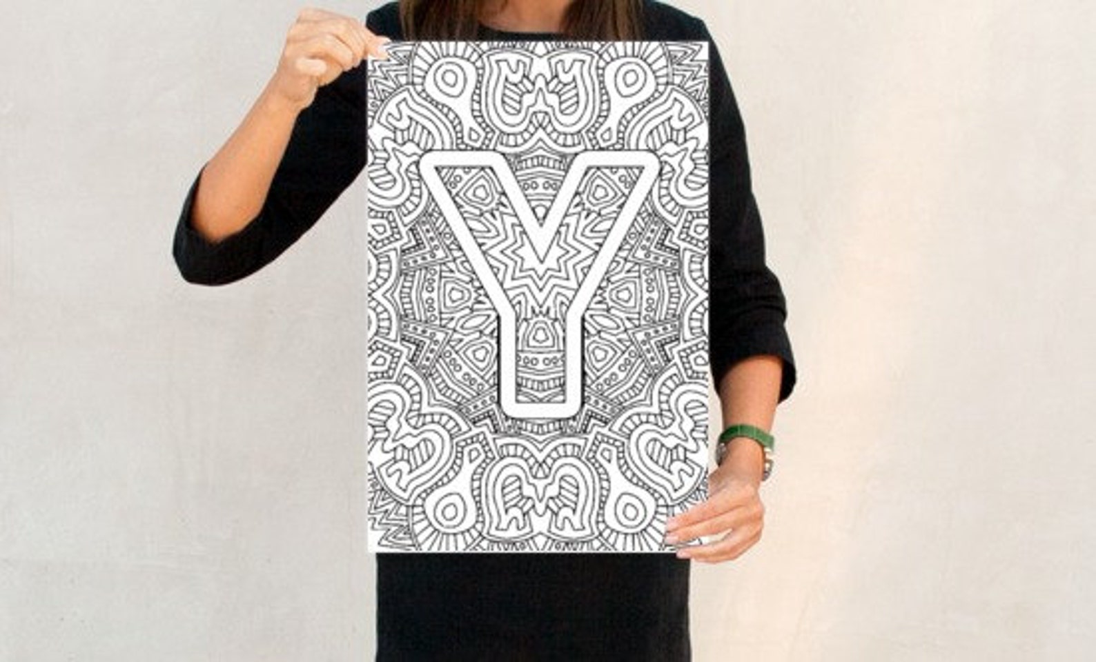 Alphabet Adult Coloring Pages - Instant Download - Letter Y - Etsy