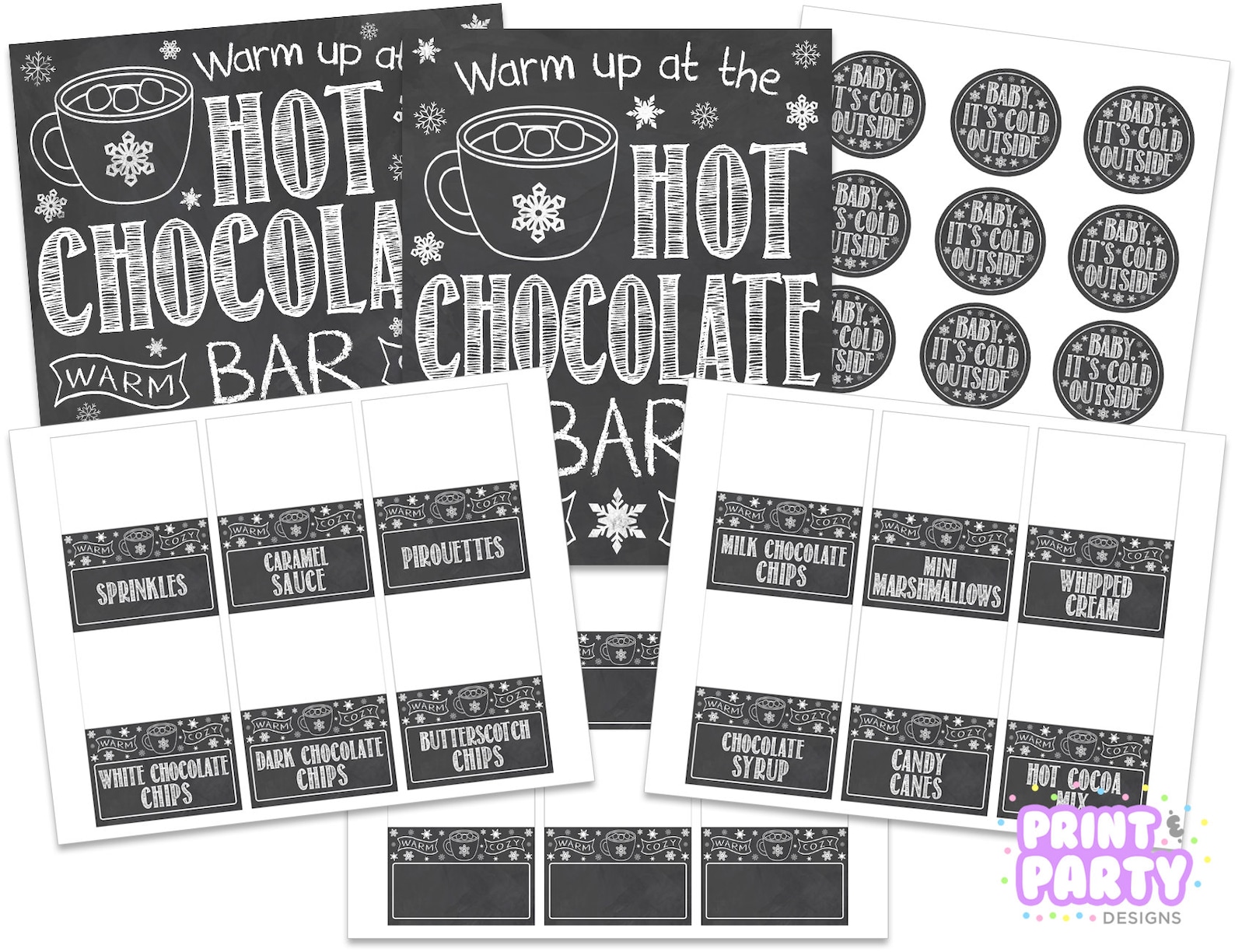 Printable Hot Chocolate Bar Kit Office Holiday Party Hot - Etsy