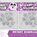 Printable Ghost Poop Halloween Treat Bag Toppers, Kids Halloween Party ...