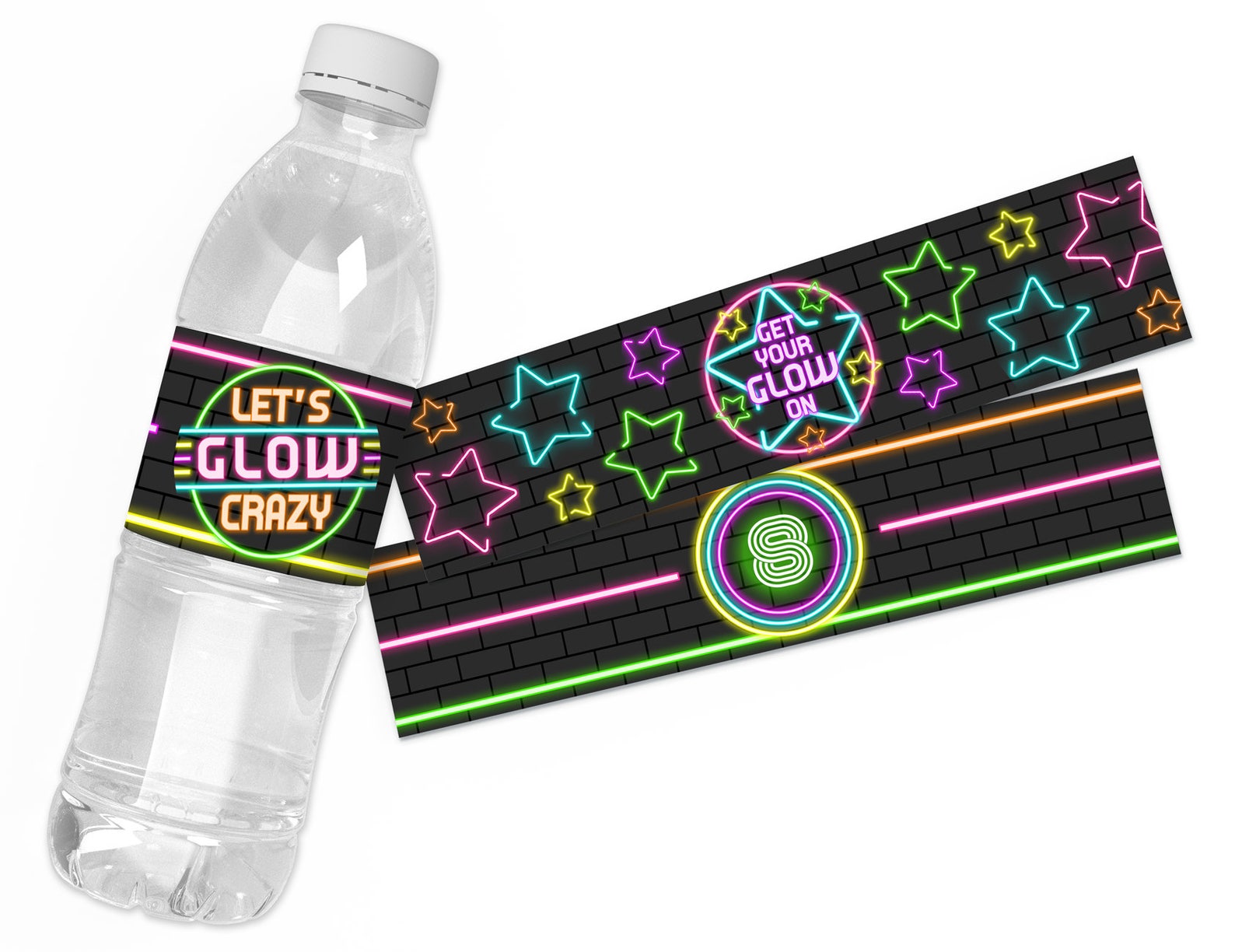 Printable Neon Glow Birthday Party Decorations, Teen Blacklight Glow ...