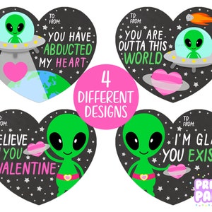 Printable Alien You're Out of This World Valentine's Day Cards, Outer ...