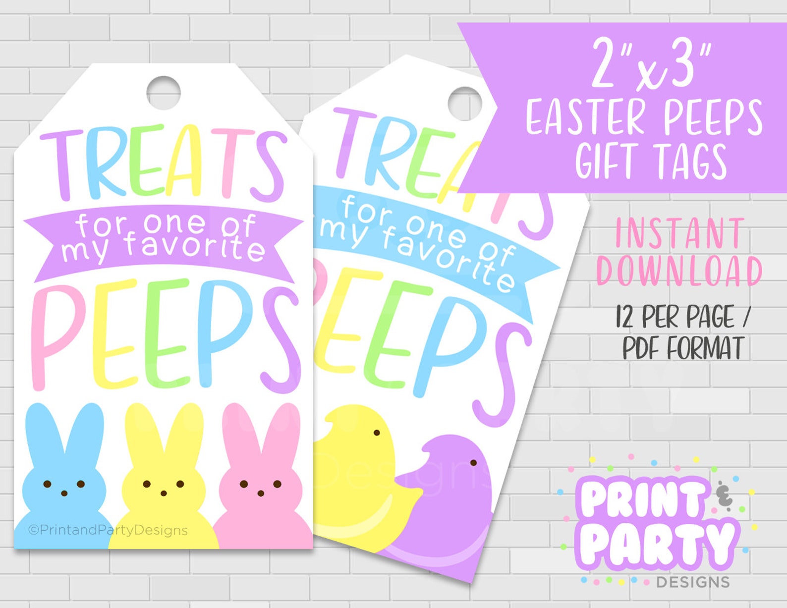 2x3 Printable Easter Treats for My Peeps Gift - Etsy