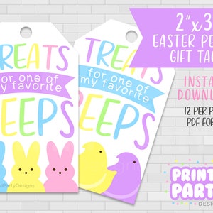 2"x3" Printable Easter Treats for My Peeps Gift Tags, Easter Gift Ideas ...