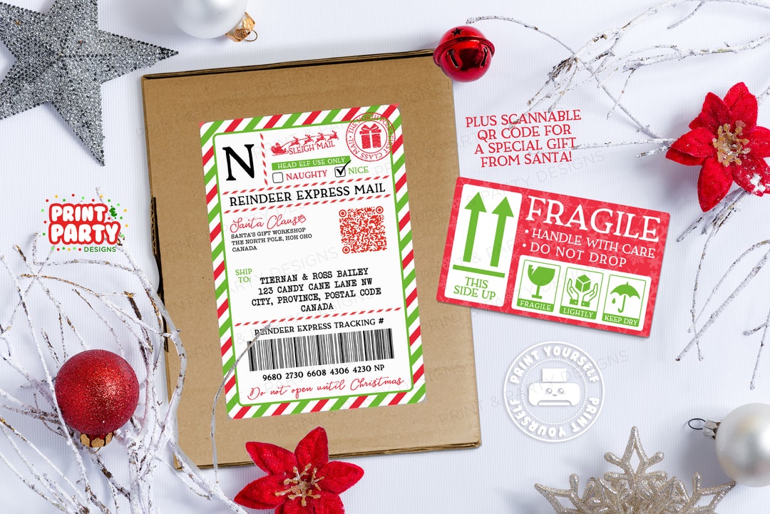 4x6 Printable North Pole Shipping Label From Santa, Customizable ...