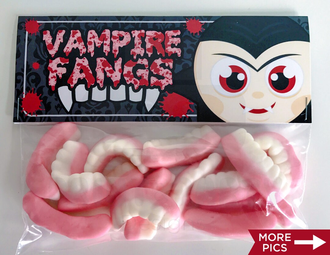 Printable Vampire Fangs Halloween Treat Bag Toppers, Kids Dracula ...