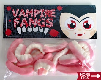 Printable Vampire Fangs Halloween Party Favor Gift Tags Kids | Etsy