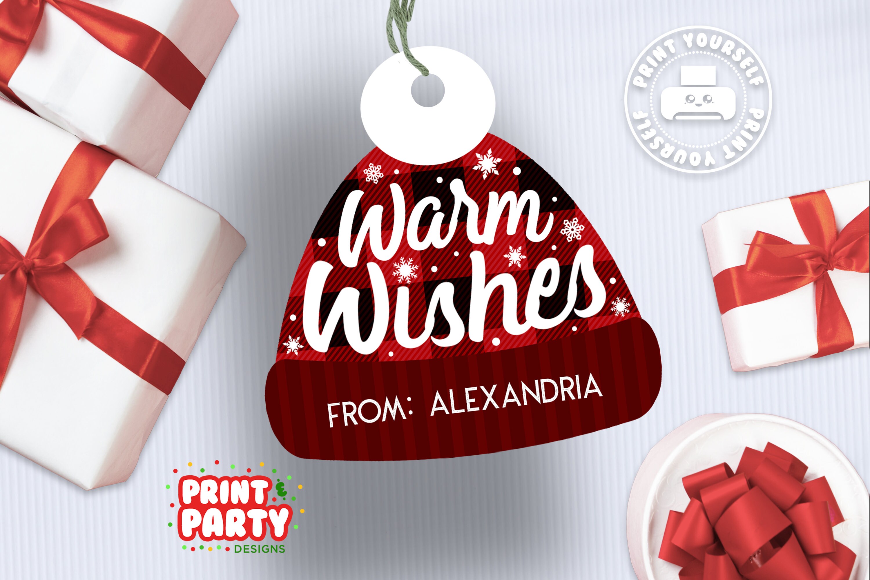 Printable Warm Wishes Gift Tags, Hot Chocolate Christmas Party Favor ...