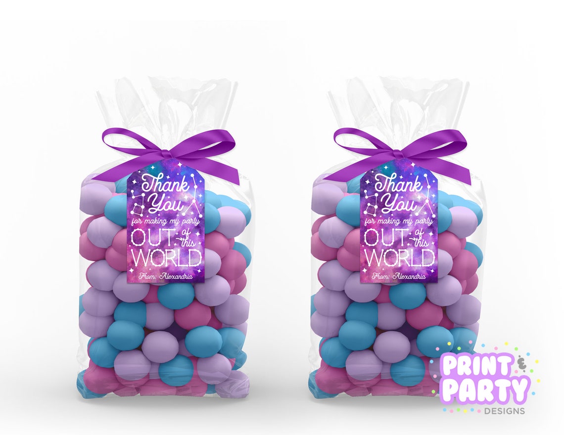 Printable Galaxy Birthday Party Favor Gift Tags Galaxy Treat - Etsy