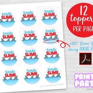 Printable Shark Slime Container Labels Shark Party Favor - Etsy Canada