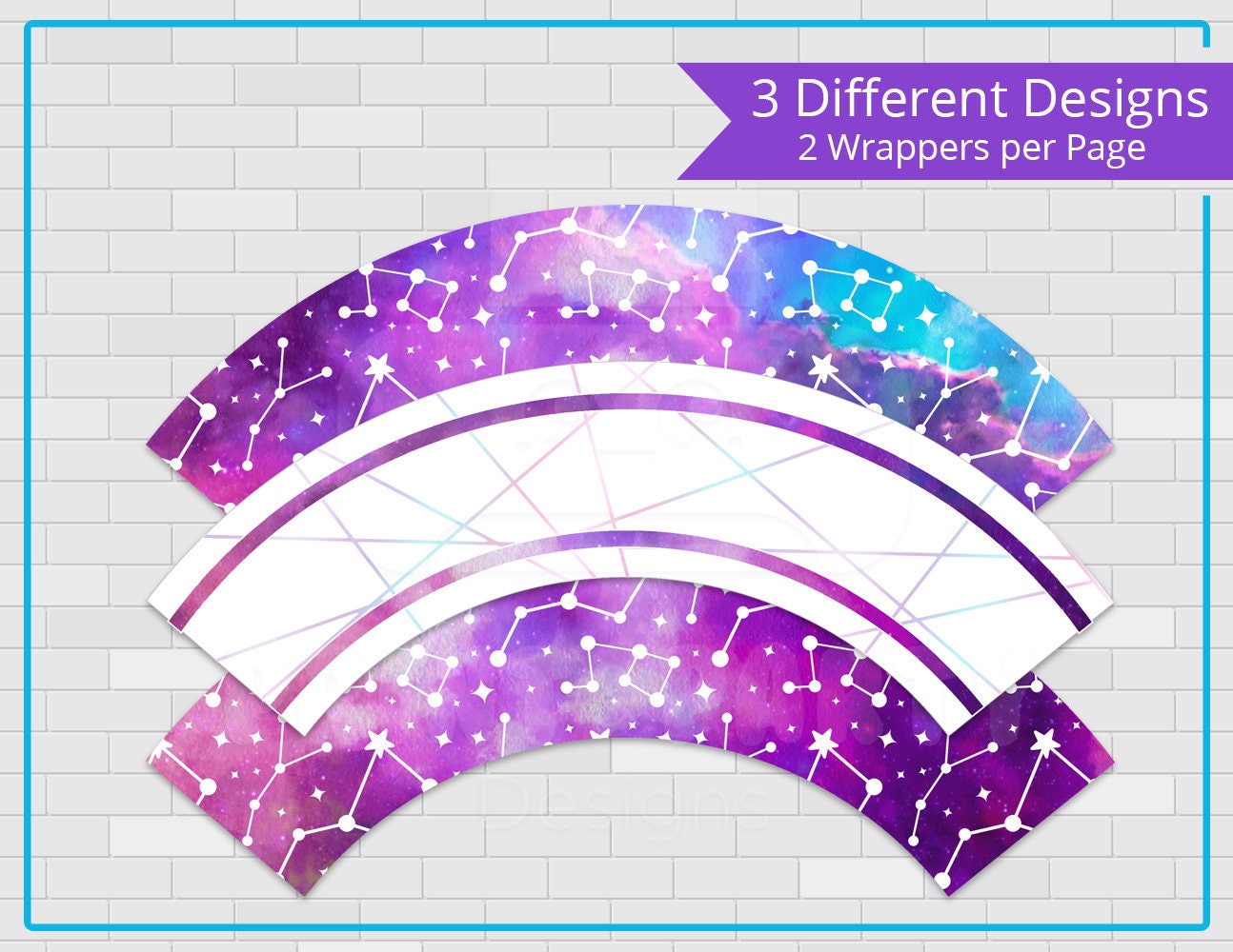 Printable Galaxy Cupcake Toppers and Wrappers Galaxy Birthday - Etsy