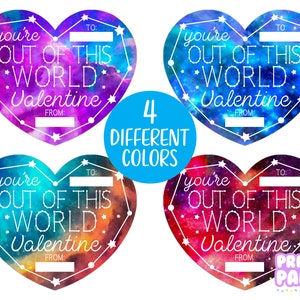 Printable Galaxy You're Out of This World Valentine's Day Cards for ...