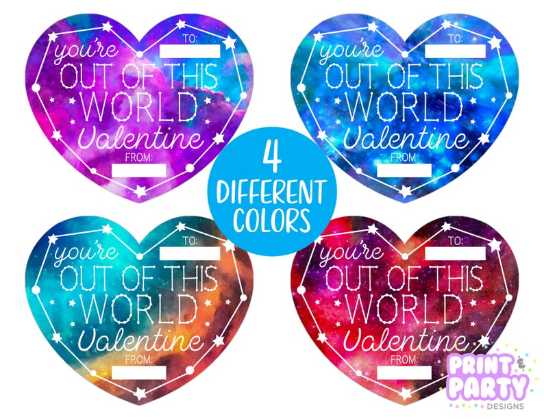 Printable Galaxy You're Out of This World Valentine's - Etsy