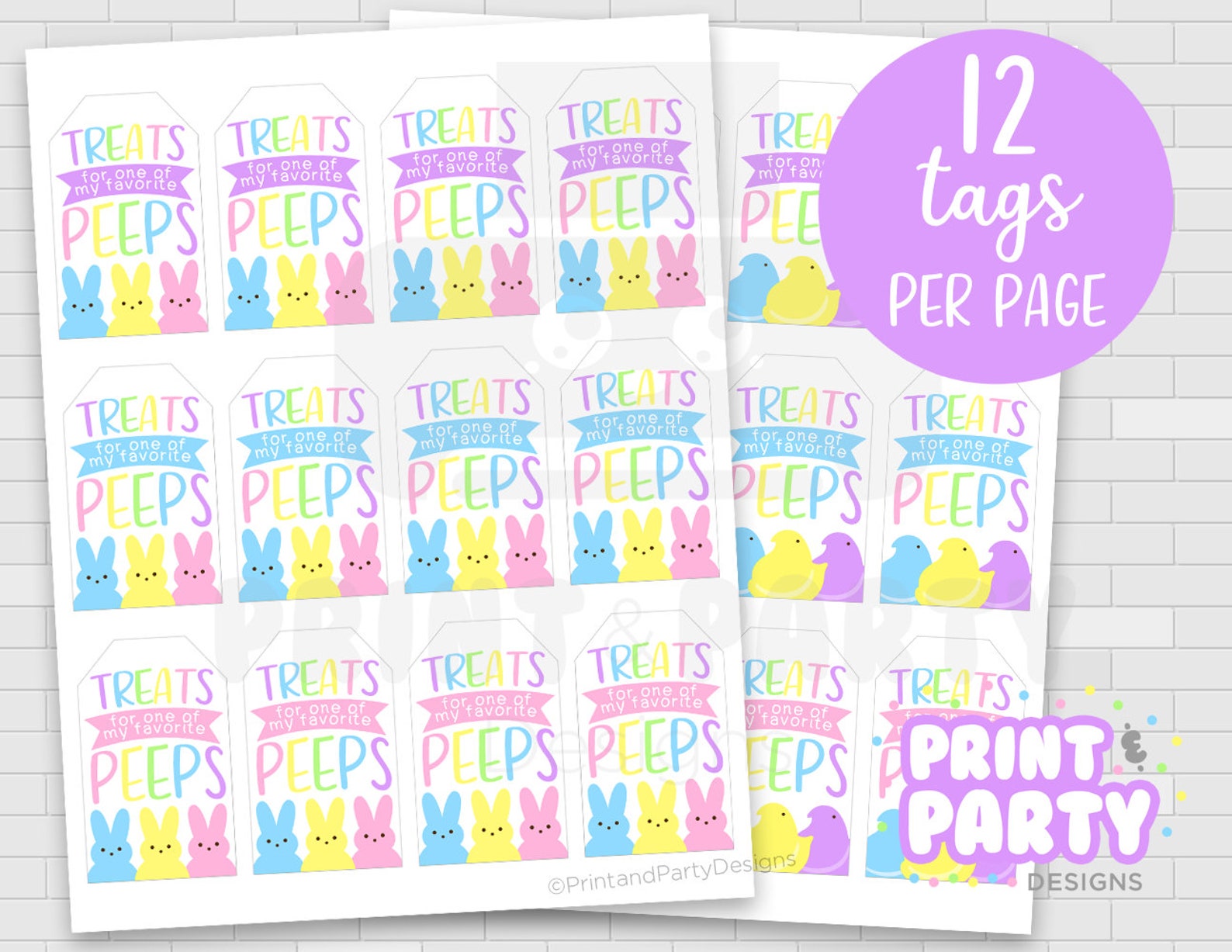 2x3 Printable Easter Treats for My Peeps Gift - Etsy
