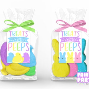 2"x3" Printable Easter Treats for My Peeps Gift Tags, Easter Gift Ideas ...
