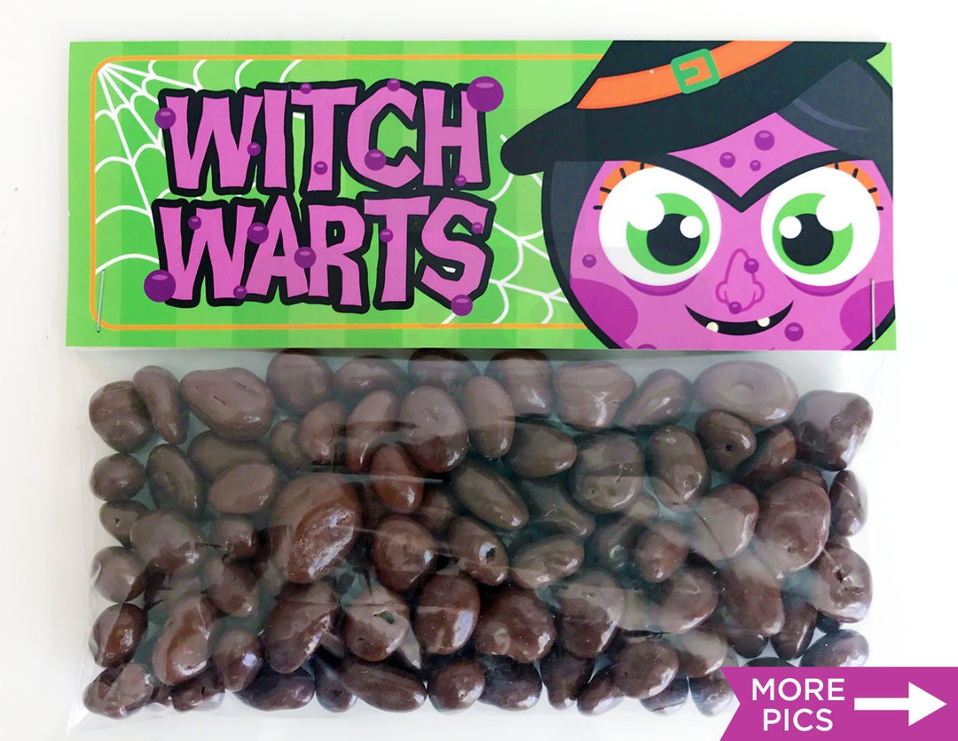 Printable Witch Warts Halloween Treat Bag Toppers, Kids Halloween Party ...