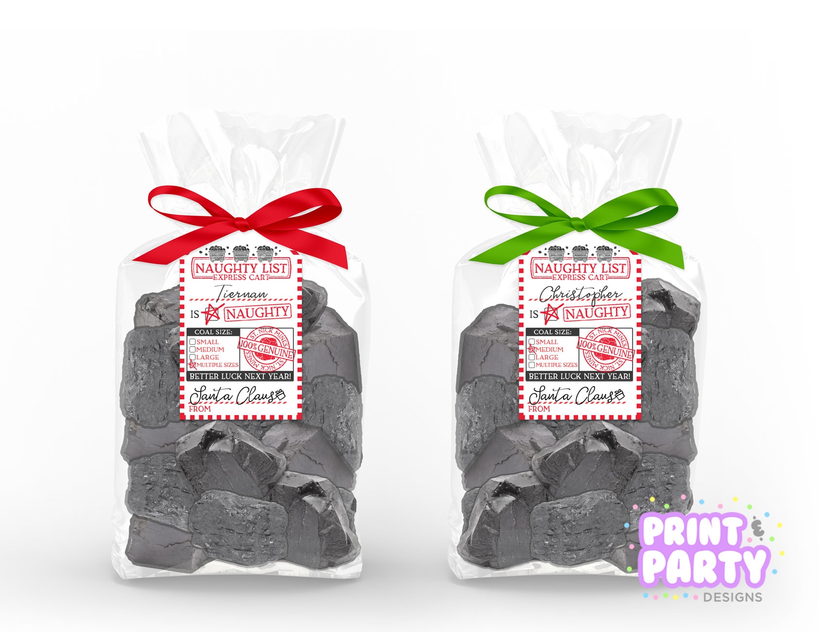 Printable Lump of Coal Gift Tags, Naughty List Gift Tag, Coal Gag Prank ...