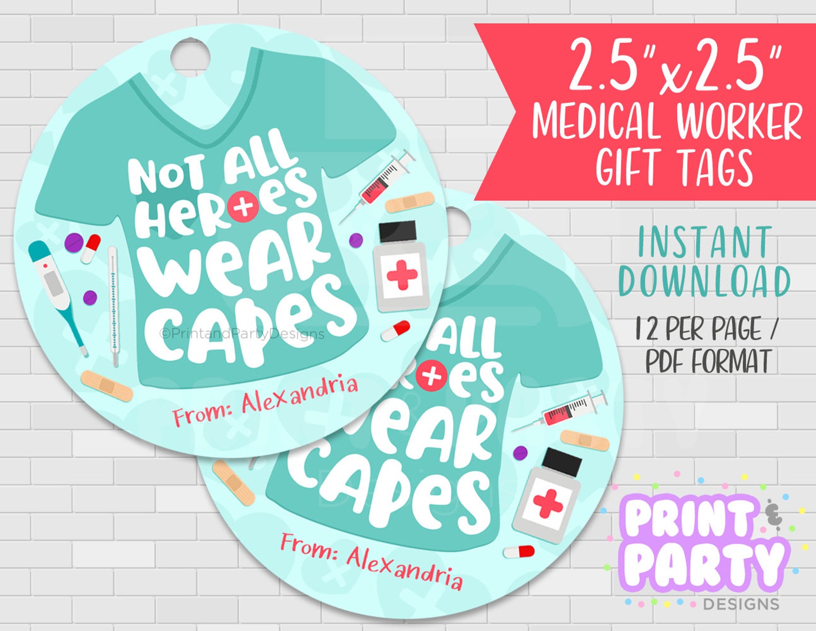 Printable Thank You Gift Tags for Nurses Not All Heroes Wear - Etsy