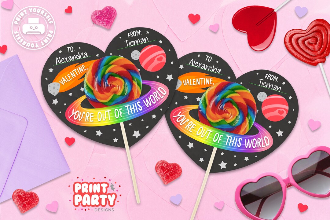 Printable You're Out of This World Valentine's Day Cards, Outer Space ...