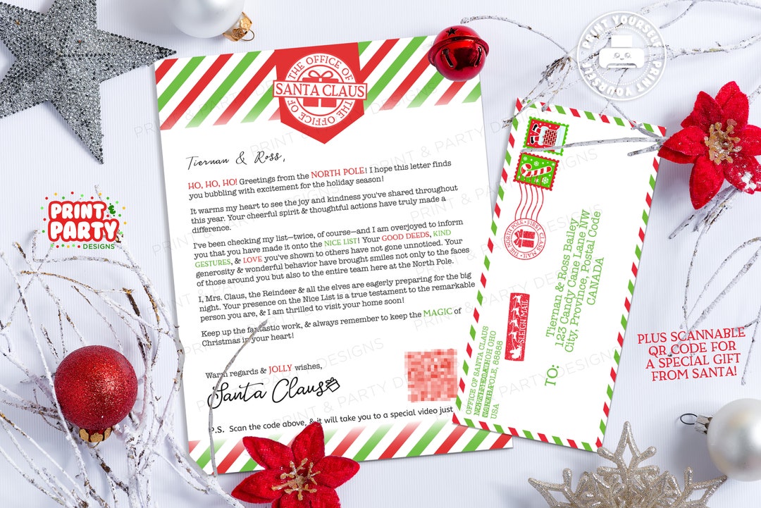 8.5x11 Printable Editable Official Nice List Letter From Santa Claus ...