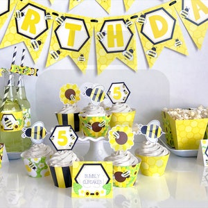 Printable Kid's Bumble Bee Birthday Party Decorations, Honey Bee ...